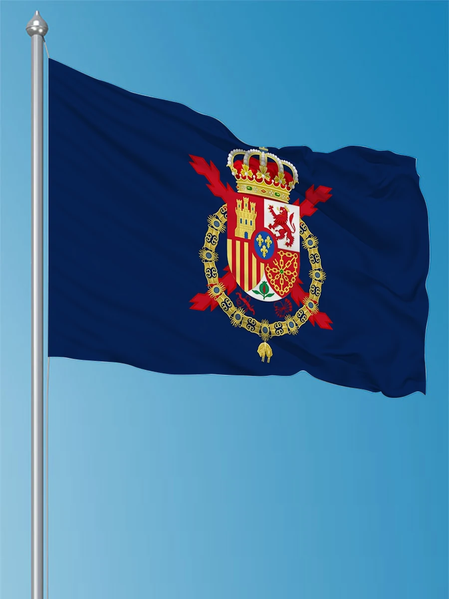 FLAGDOM 3X5Fts 90X150cm Spain Spanish Standard of King Emeritus Juan ...
