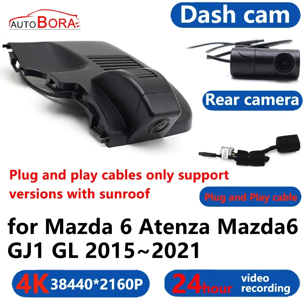 AutoBora 4K Wifi 3840*2160 Car DVR Dash Cam Camera 24H Video Monitor ...
