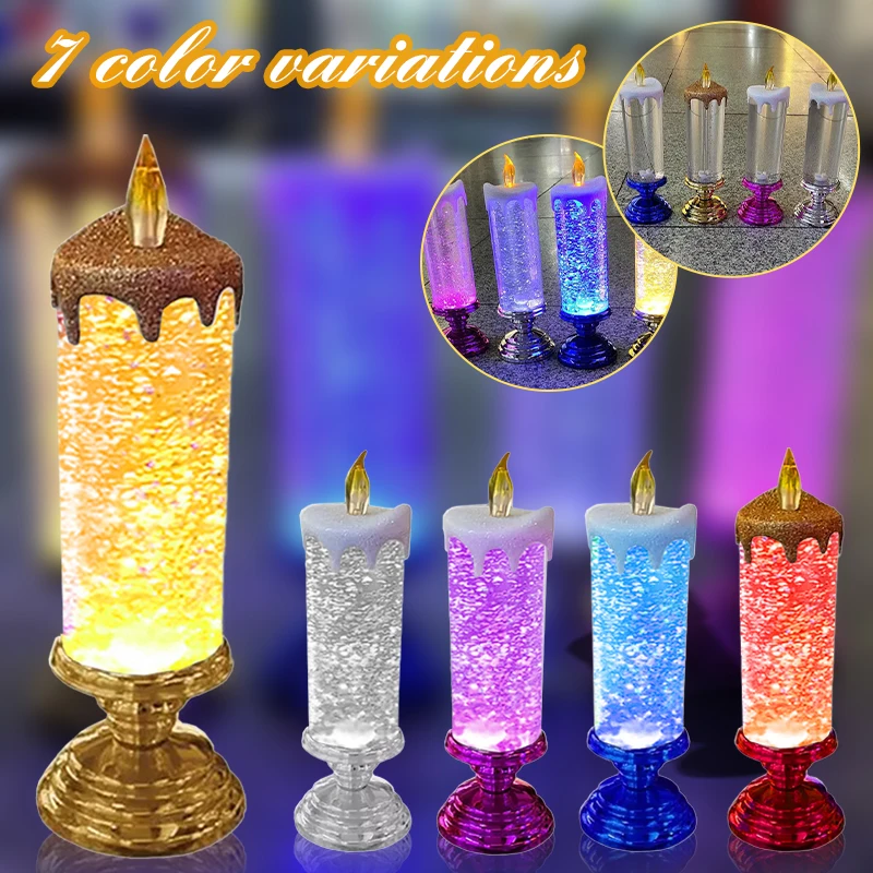 New LED Candle Light USB Glitter Candles Christmas Fairy Lamp Flameless ...