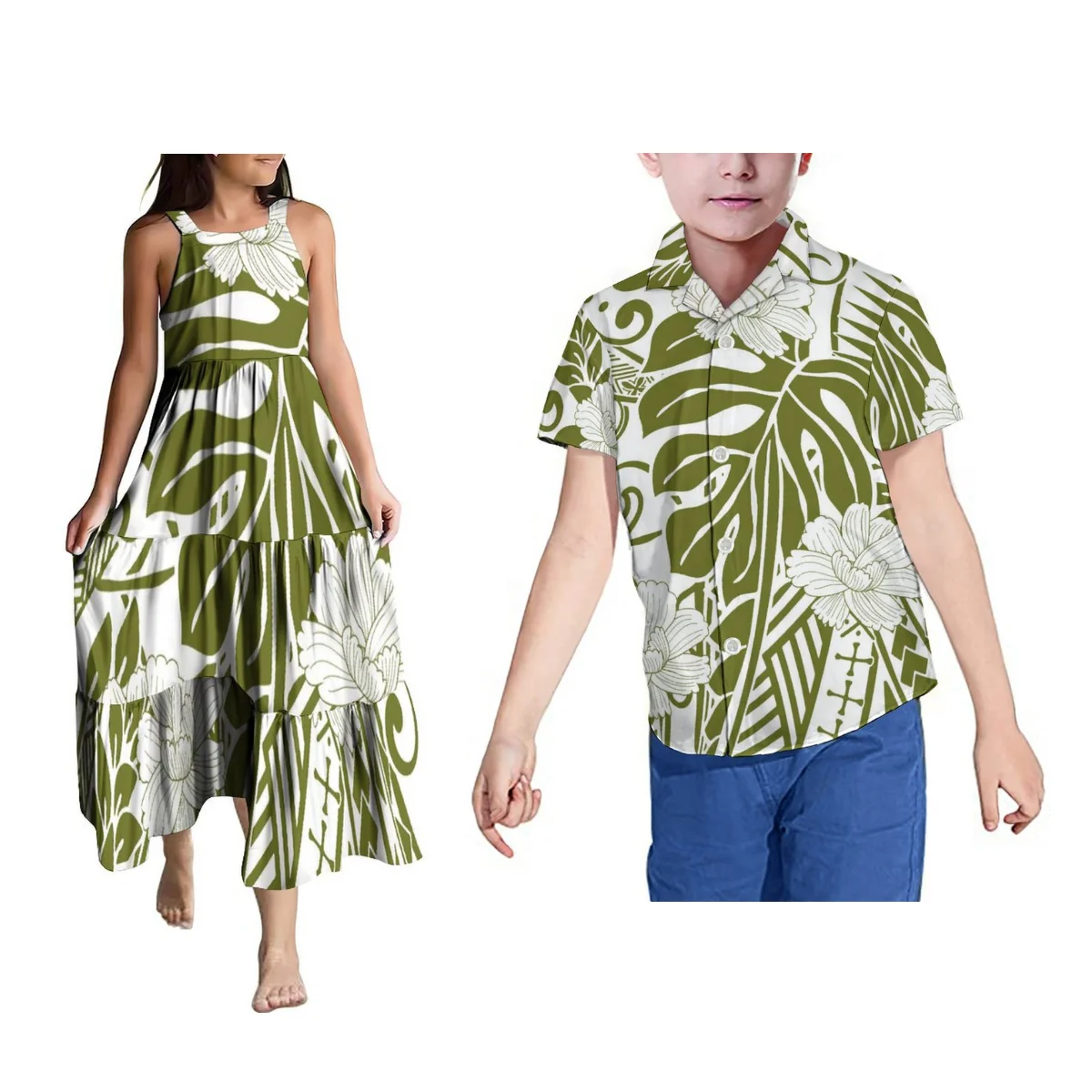 Polynesian-Children-S-Halter-Multi-Layered-Long-Dress-Samoa-Children-S ...