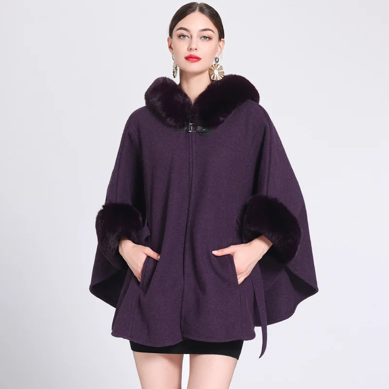 Poncho-de-lana-sint-tica-c-lido-para-invierno-3-colores-capa-con-cintur ...