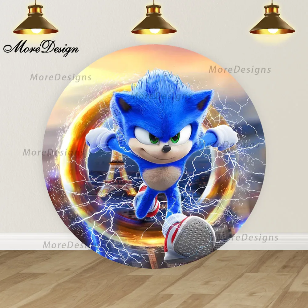 Fondo redondo Bandai Lightning Sonic para baby shower de niños ...