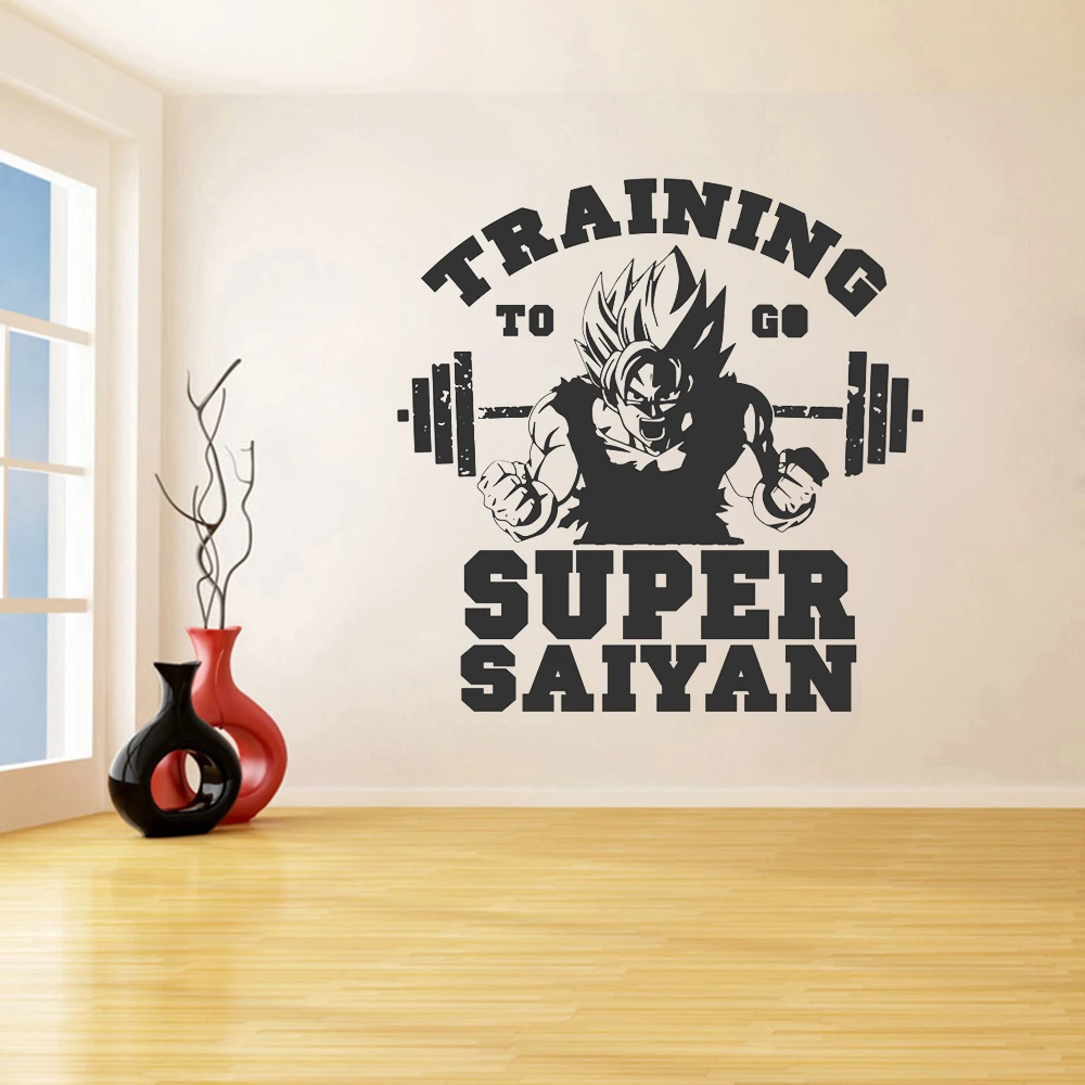 Gym-Training-Barbell-Wall-Sticker-Fitness-Crossfit-Exercise-Anime-Wall ...