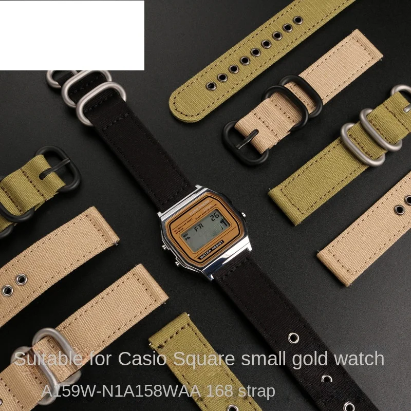 For-Casio-Nylon-watch-strap-18mm-A159-A158-A168-AQ-230-AEQ-110-AQ230 ...