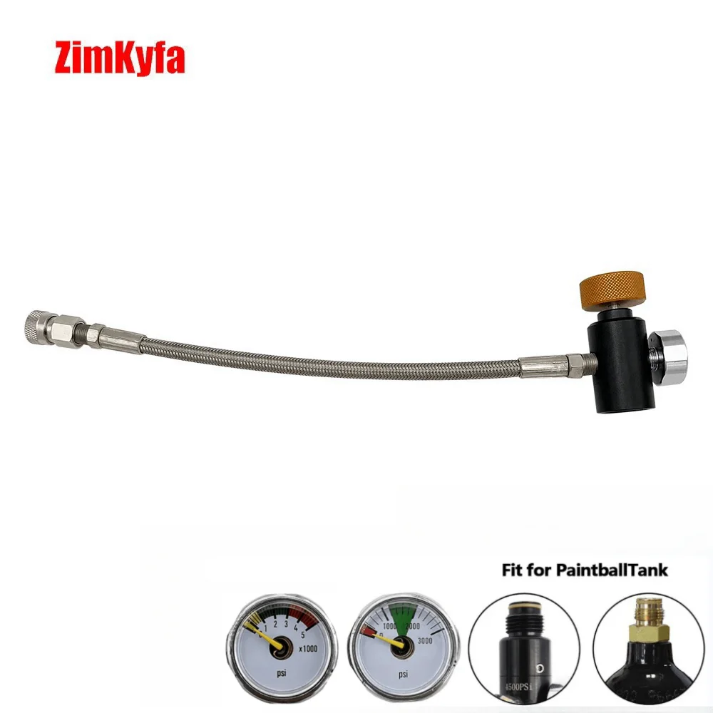 High-Pressure-Air-Fill-Adapter-Braided-Hose-Kit-10-Inches-with-3000psi ...