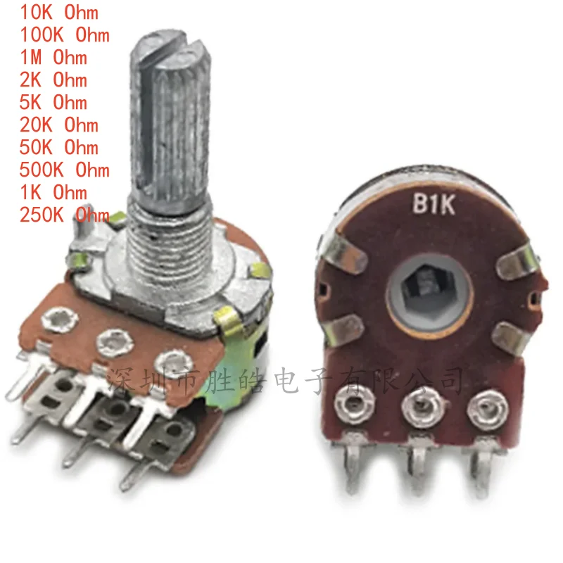 5PCS-WH148-20MM-6Pin-Dual-Potentiometer-B1K-B2K-B5K-B10K-B20K-B50K ...