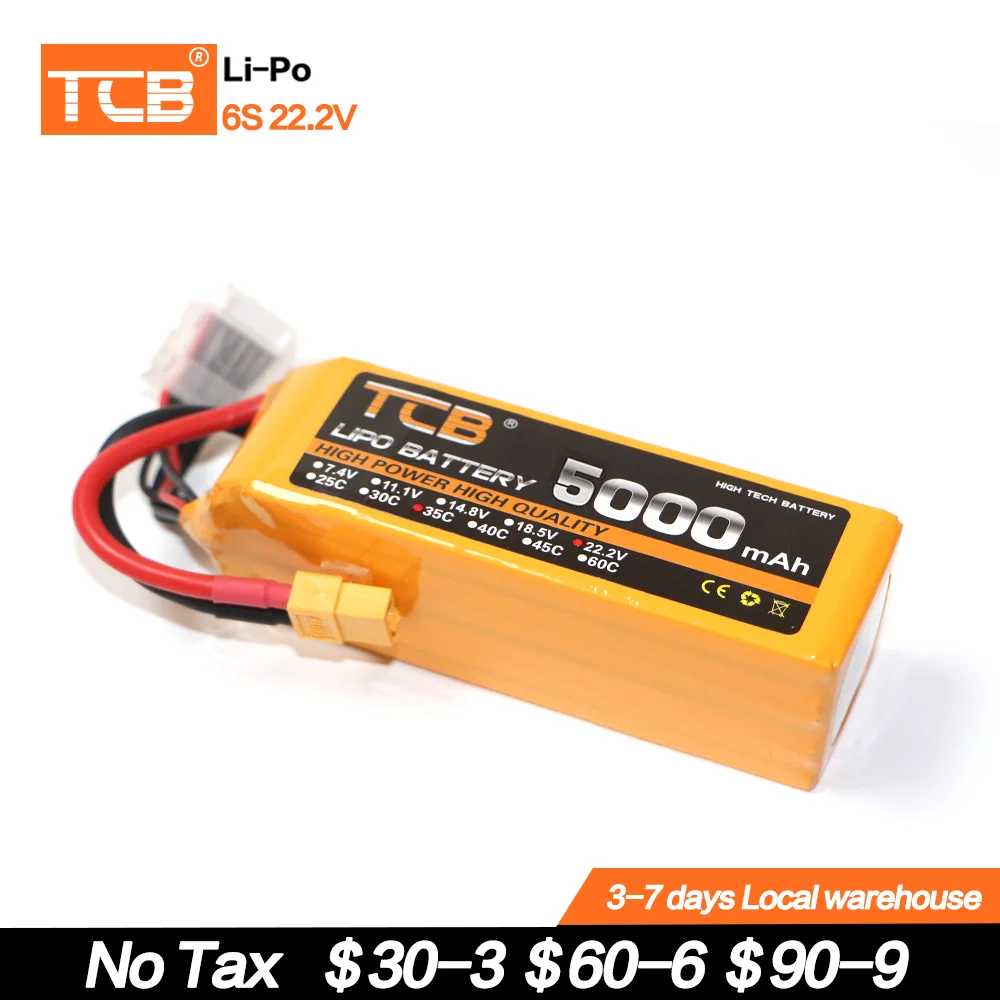 TCB-bater-a-LiPo-para-helic-ptero-de-control-remoto-pila-de-22-2-V ...