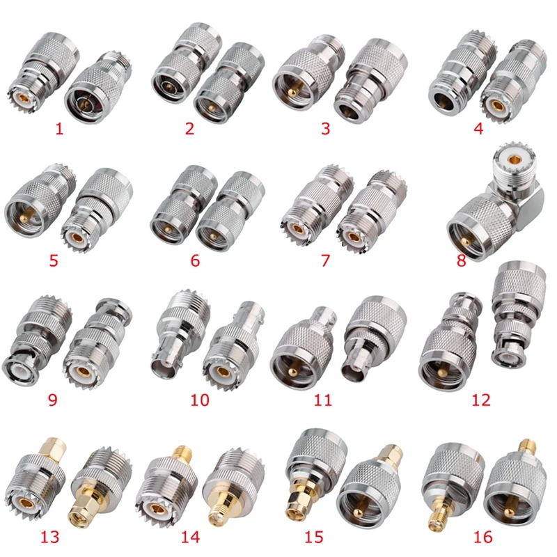 1Pcs-PL259-SO239-SL16-UHF-Connector-SO239-PL259-To-BNC-SMA-N-Type-Right ...