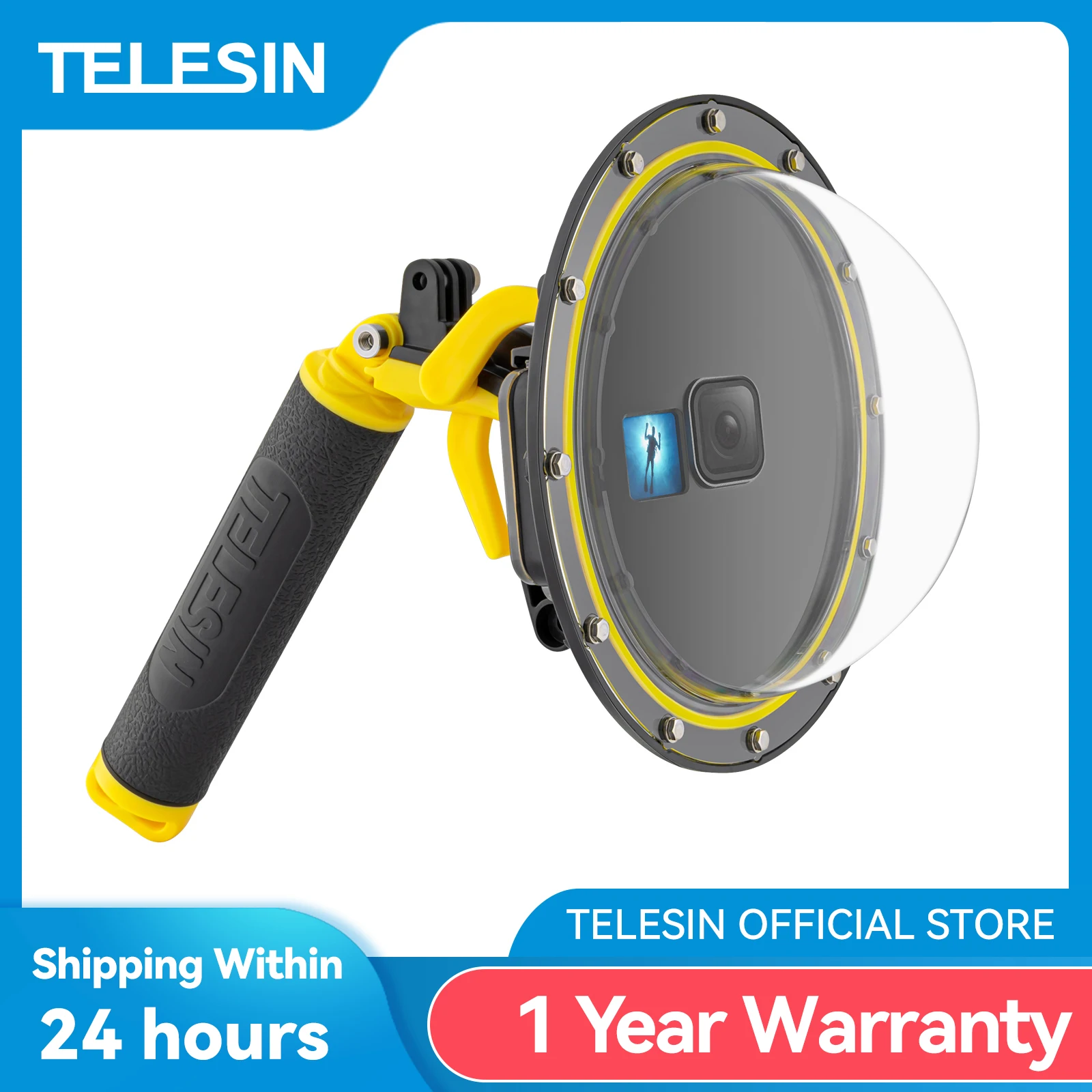 TELESIN-6-Dome-Port-30M-Waterproof-Case-Housing-For-Gopro-Hero-5-6-7-8 ...