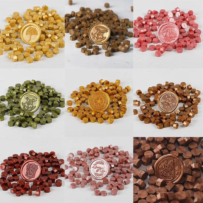 100 Pcs Wax Print Beads Retro Wax Seal for Stamps Sealing Macaron Gold ...