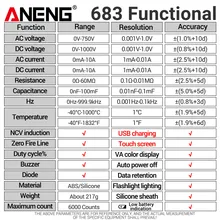 ANENG 683 6000 Counts Professional Multimeter AC/DC Voltage Test ...
