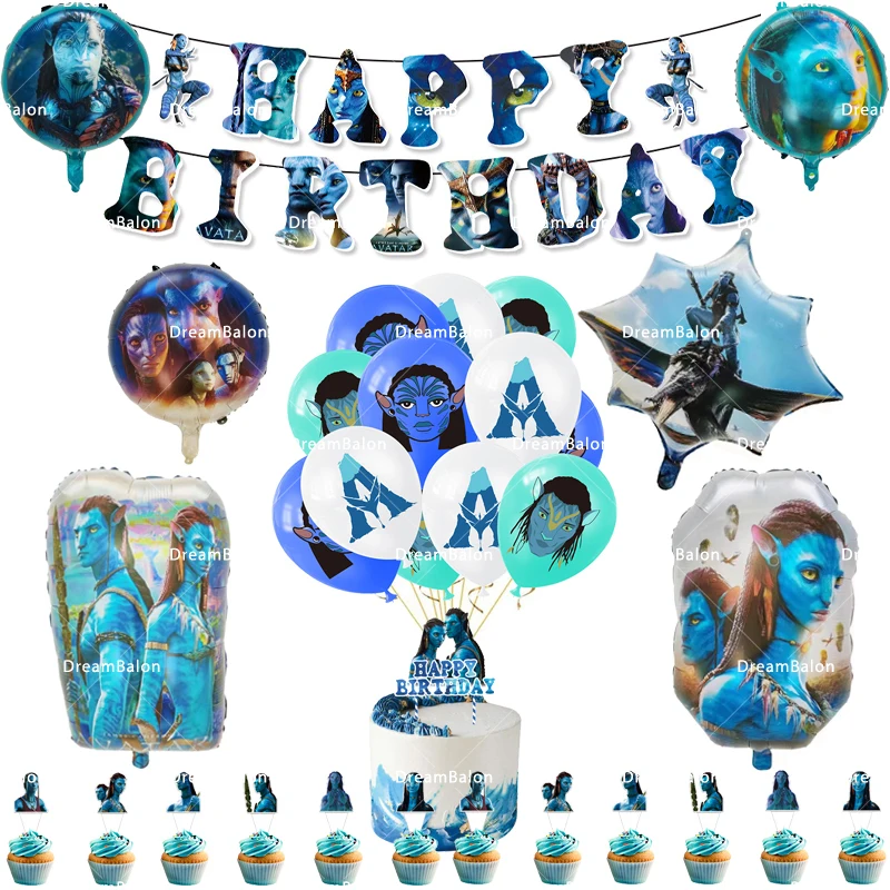 The Movie Avatared Foil Latex Balloons Happy Birthday Party Decoration ...