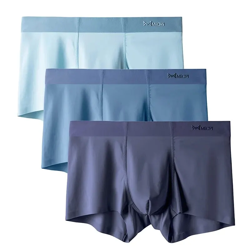 MiiOW-3Pcs-Sexy-Seamless-Boxer-Men-Underwear-Ice-Silk-Graphene ...