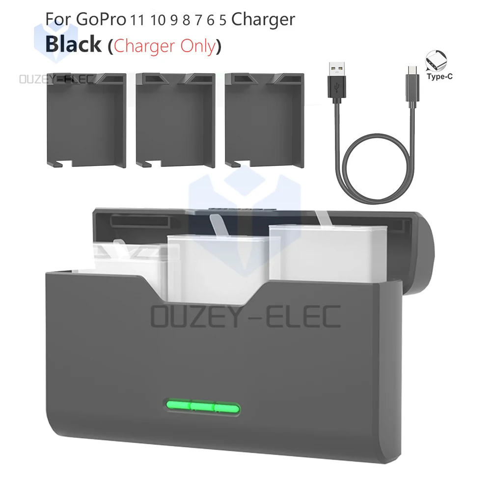 Battery-Charger-for-GoPro-Hero-5-6-7-8-9-10-Black-3-Channel-Battery ...