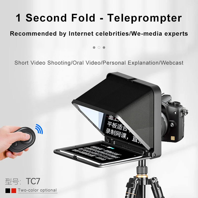 Teleprompter portátil prompter para smartphone tablet dslr câmera de ...