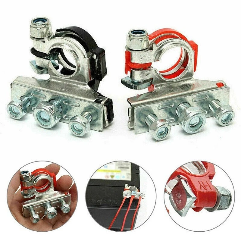 1Pair 12V 24V Automotive Car Top Post Battery Terminals Wire Cable Clamp Terminal Connectors Car ...