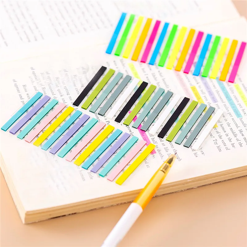 300pcs Reading Aid Highlight Sticker Transparent Fluorescent Index Tabs ...