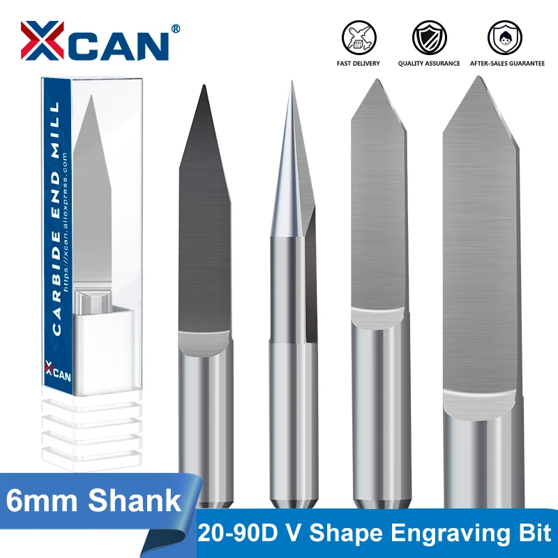 XCAN-6mm-Shank-PCB-Engraving-Bit-15-90-Degrees-End-Mill-for-CNC ...