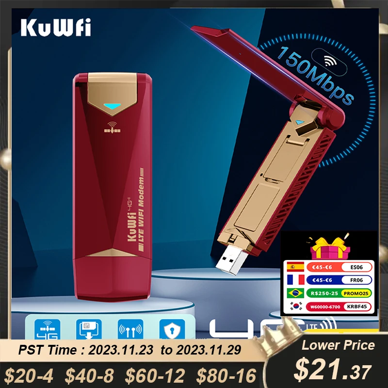 KuWFi-4G-WiFi-Modem-Router-150Mbps-USB-Dongle-Unlock-Mobile-Sim-Card ...