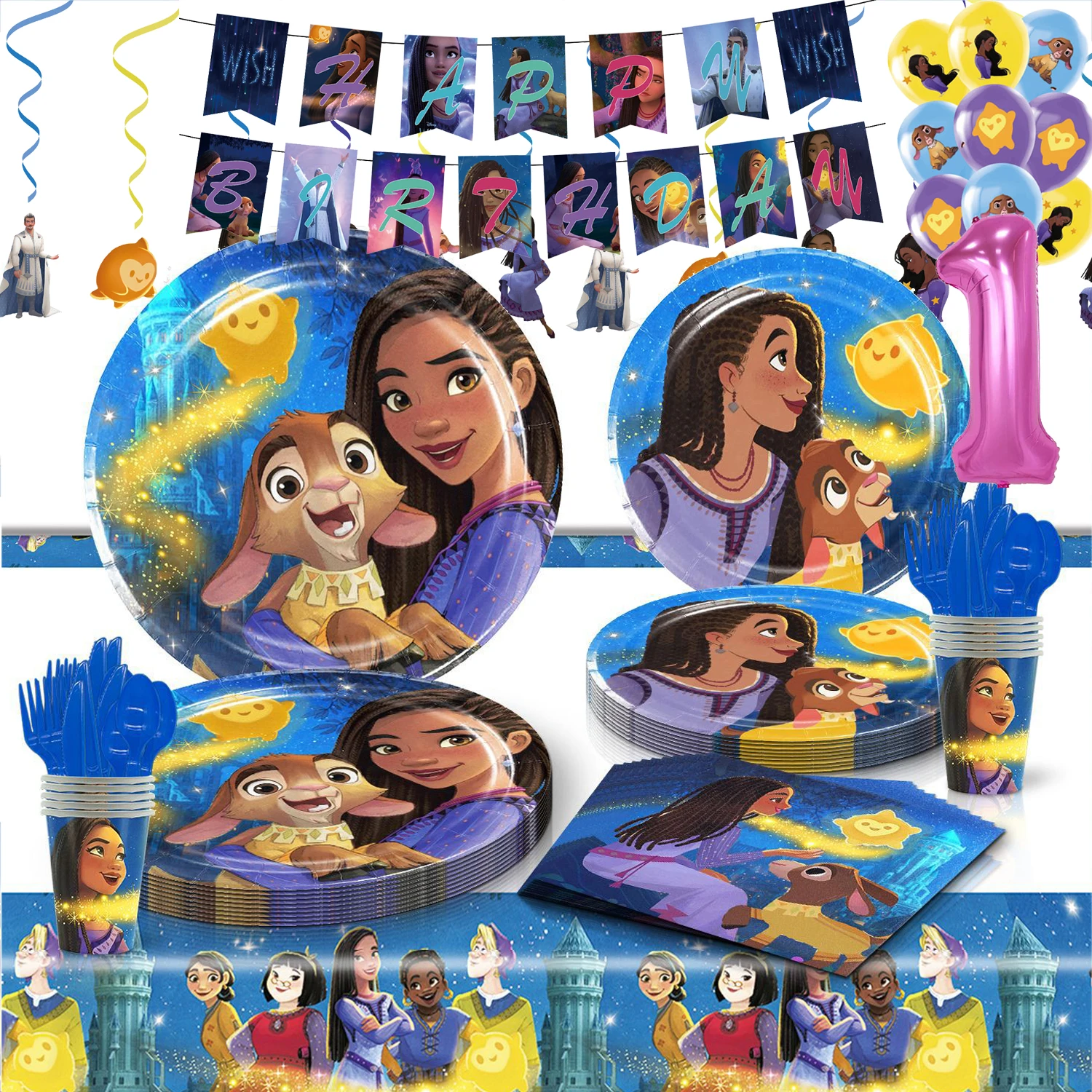 Disney-Wish-Asha-Girl-Birthday-Party-Decoration-Tableware-32inch-Number ...
