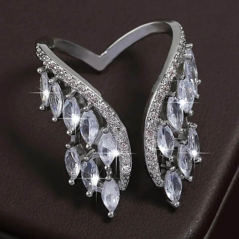 Romantic-Cubic-Zirconia-Open-Wing-Joint-Rings-for-Women-Bridal ...