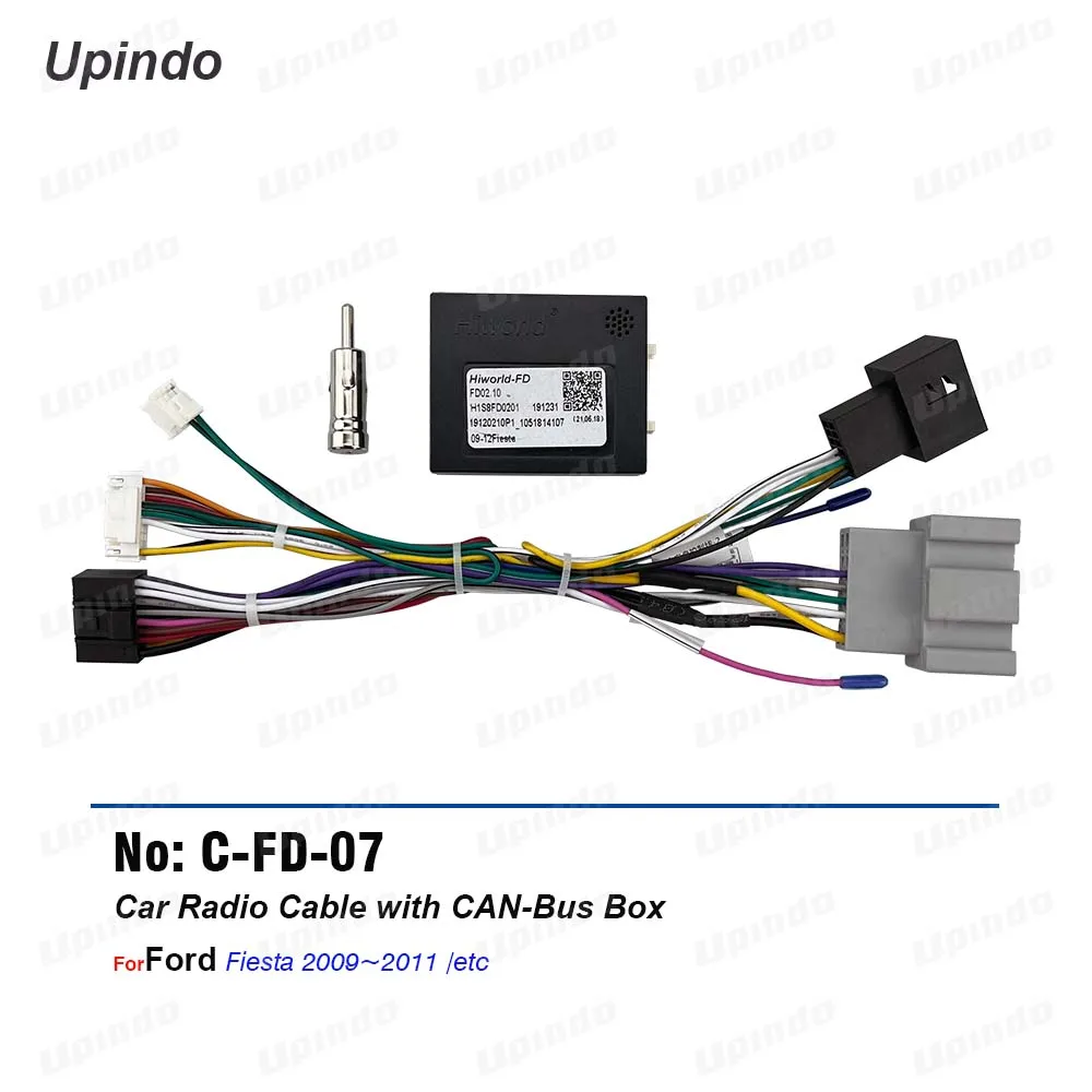Car Radio Cable with CAN Bus Box Adapter Wiring Harness Power Connector ...