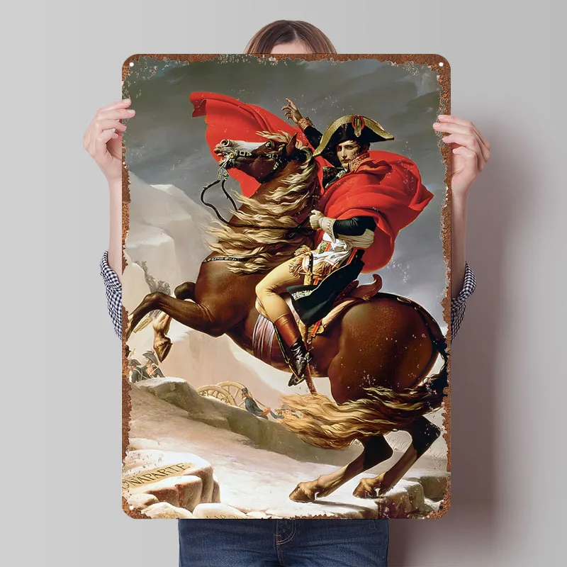 Napoleon Crossing the Alps Poster Painting Metal Signs Decor for Room ...