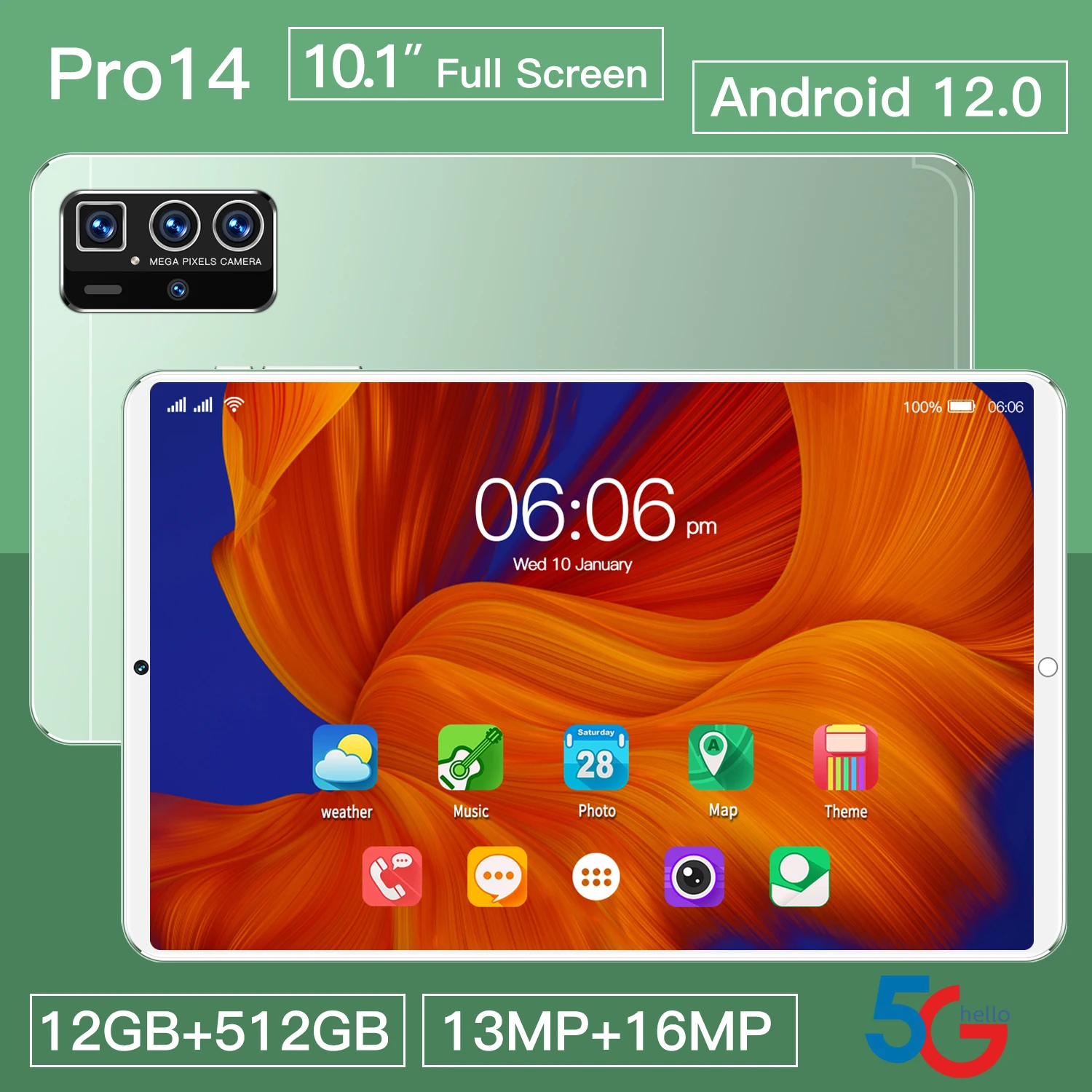 14Pro-Tablet-PC-Android-Original-Qualcomm-888-16GB-512GB-120Hz-2-5K ...