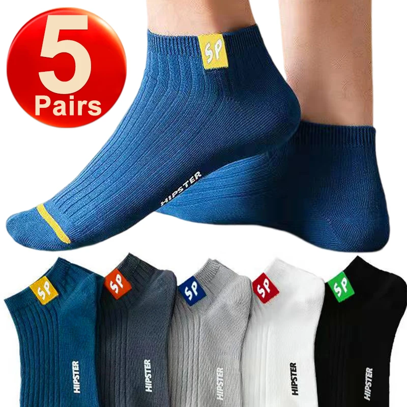 5-Pairs-Cotton-Short-Men-Socks-High-Quality-Ankle-Breathable-Mesh ...