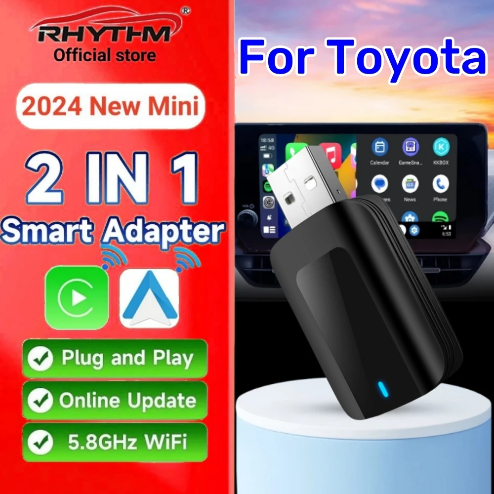 Wireless Adapter CarPlay Android Auto 2in1 Smart Dongle Play&Plug For ...