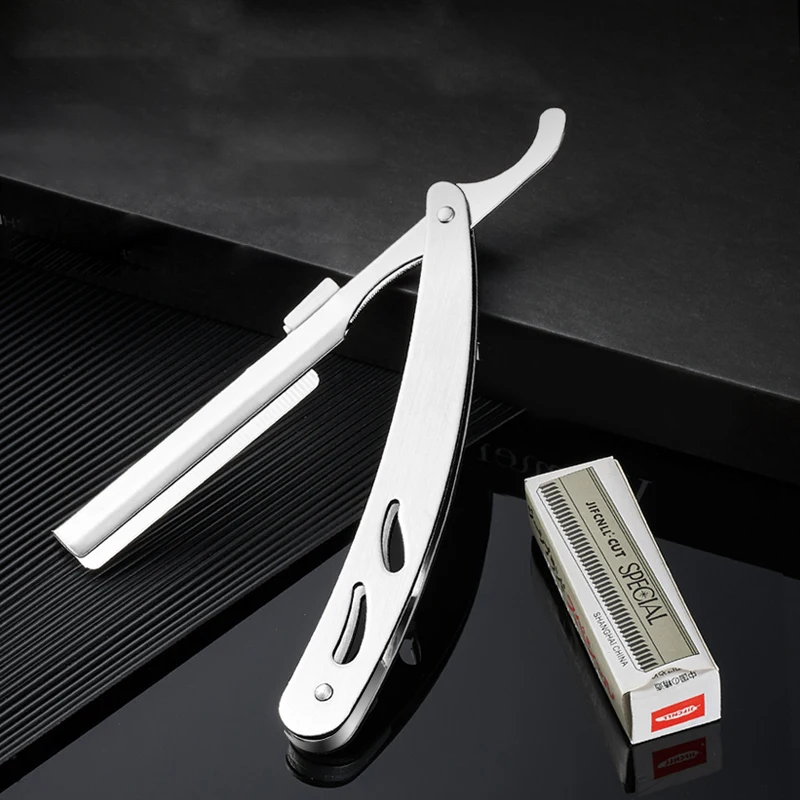 GIANXl Manual Folding Shaver Stainless Steel Straight Edge Razor With ...
