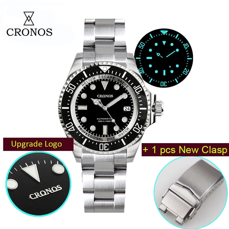 Cronos Professional Diver Men Mechanical Watch 200ATM Water Resistant ...