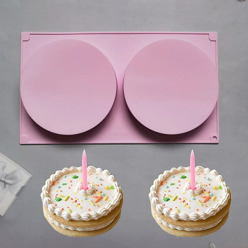 Large-Silicone-Cake-Mold-Discs-Biscuit-Mould-2-Holes-Round-Cylinder ...