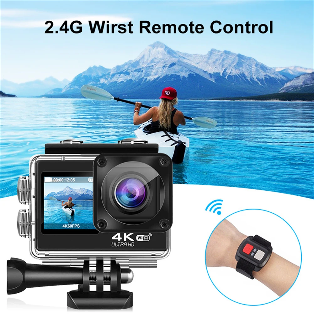 1PC-4K-30FPS-24MP-WiFi-Action-Camera-Waterproof-170-Wide-Angle-Len-Dual ...