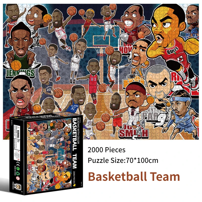70-100cm-2000pcs-Advanced-Paper-Jigsaw-Puzzle-Basketball-Team-Cartoon ...