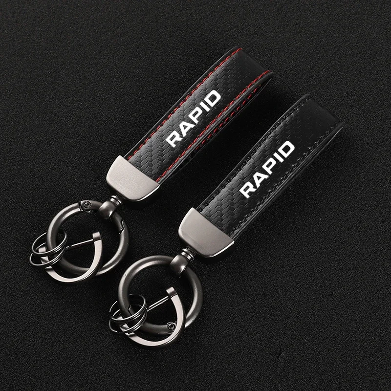 Car-Keychain-Buckle-Jewelry-carbon-fiber-Leather-Keychain-for-Skoda ...