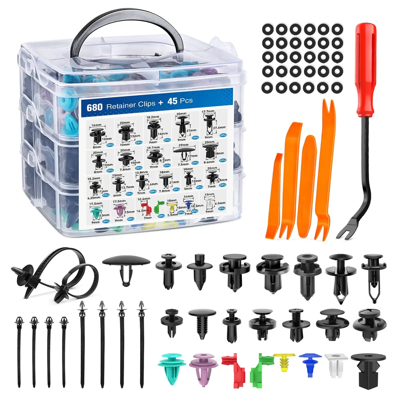 680-Bumper-Clips-Car-Retainer-Clips-Plastic-Fasteners-Kit-Auto-Body ...