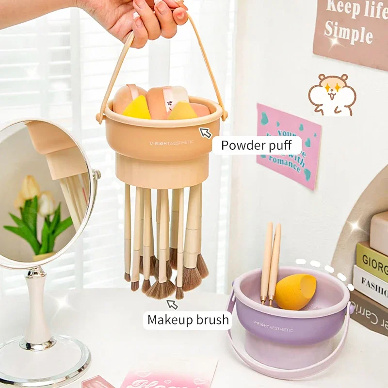 Kawaii Washing Bowl Makeup Brush Cleaning Box Make-up Egg Drying Tool ...