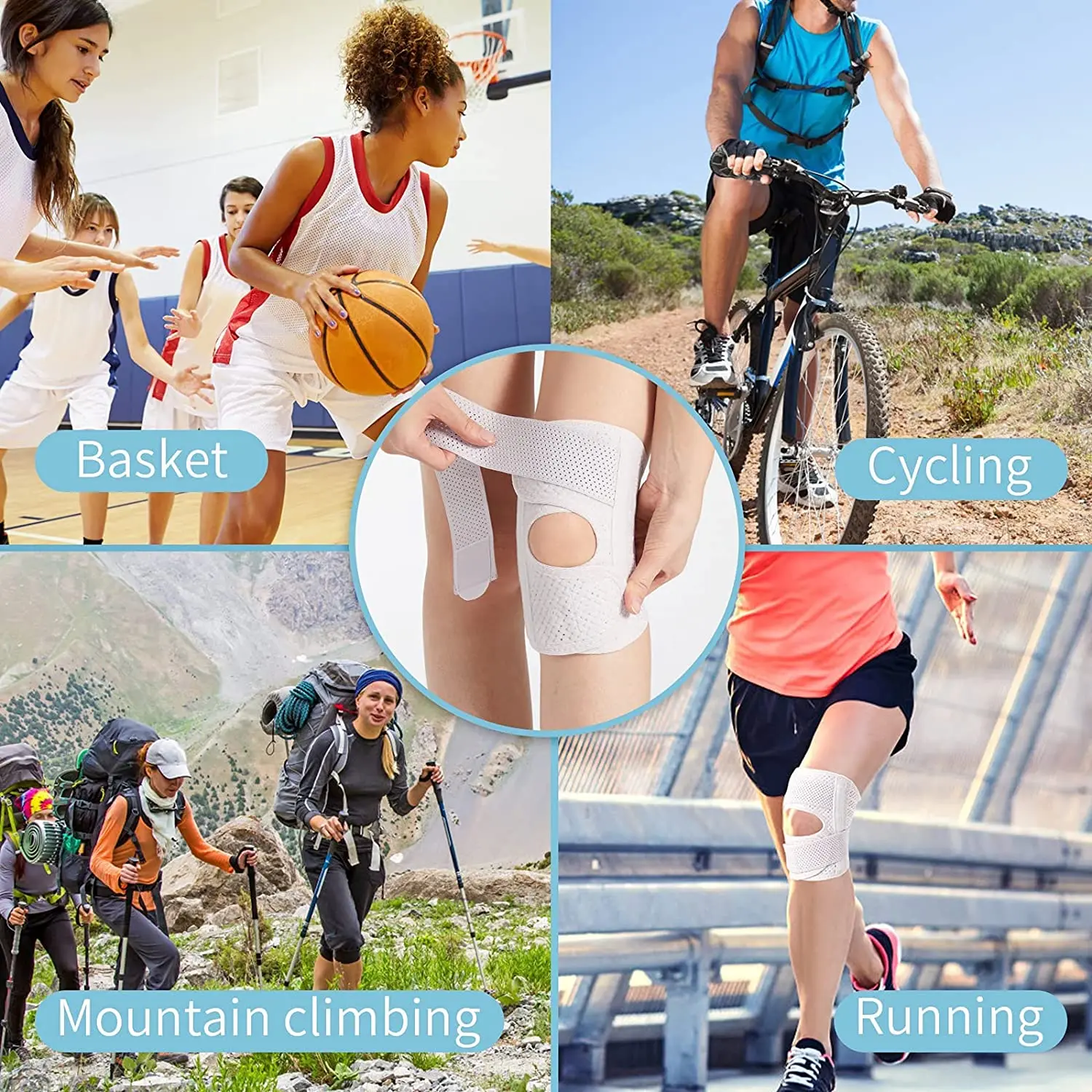 Protège-genou,Genouillère avec stabilisateurs latéraux, soulage les ...