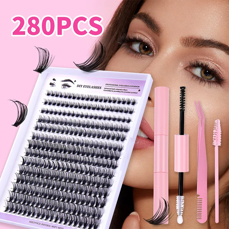 280-Cluster-Eyelashes-Kit-for-Beginner-Large-Capacity-Mix-Natural-Thick ...