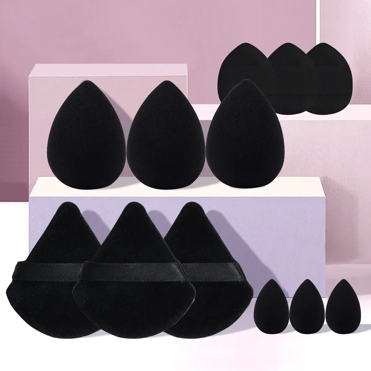 12pcs-Makeup-Puff-Mini-Triangle-Puff-Plush-Powder-Cushion-Circular ...