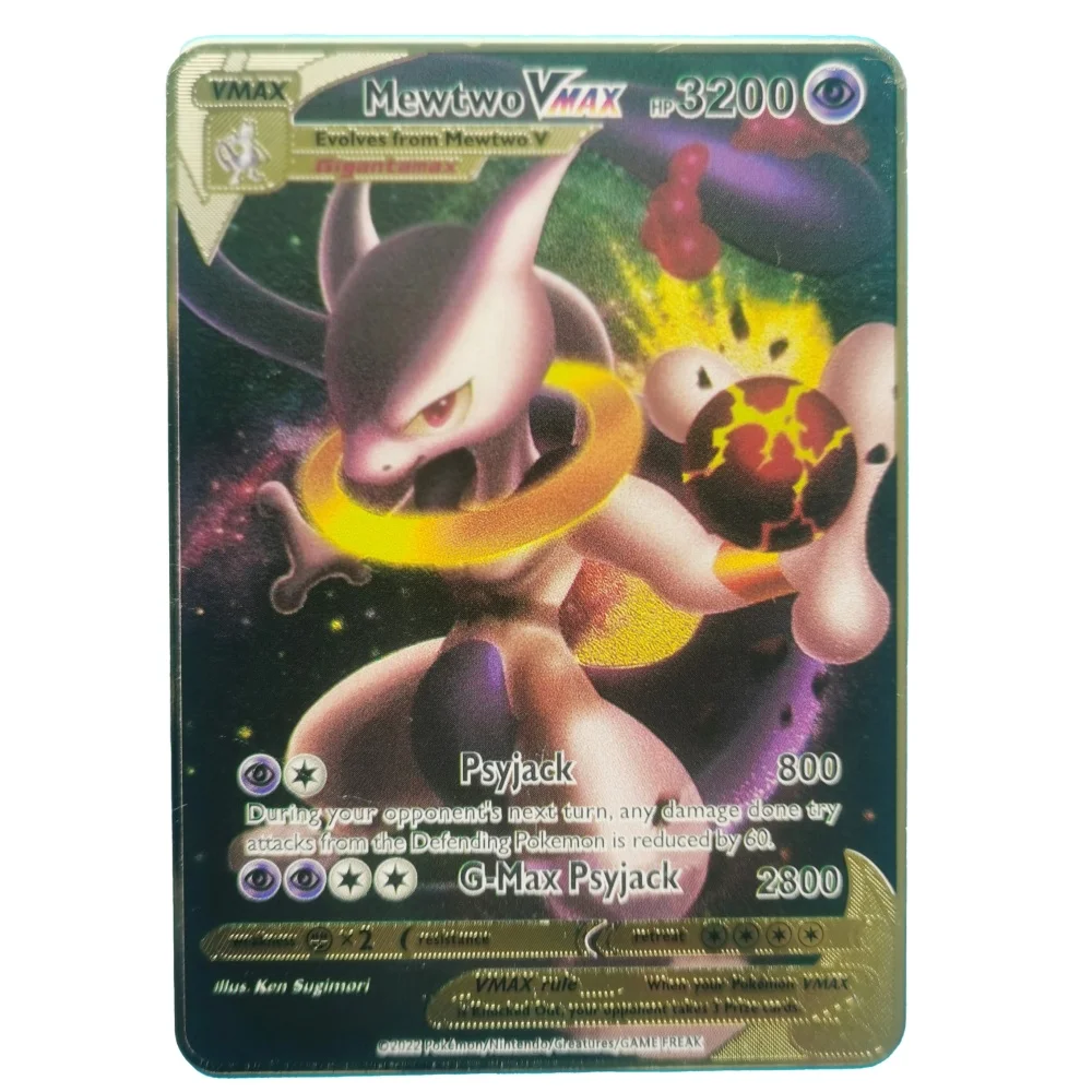 25 Style Cards Gold Metal English Hard Iron Cards Mewtwo Pikachu Gx ...