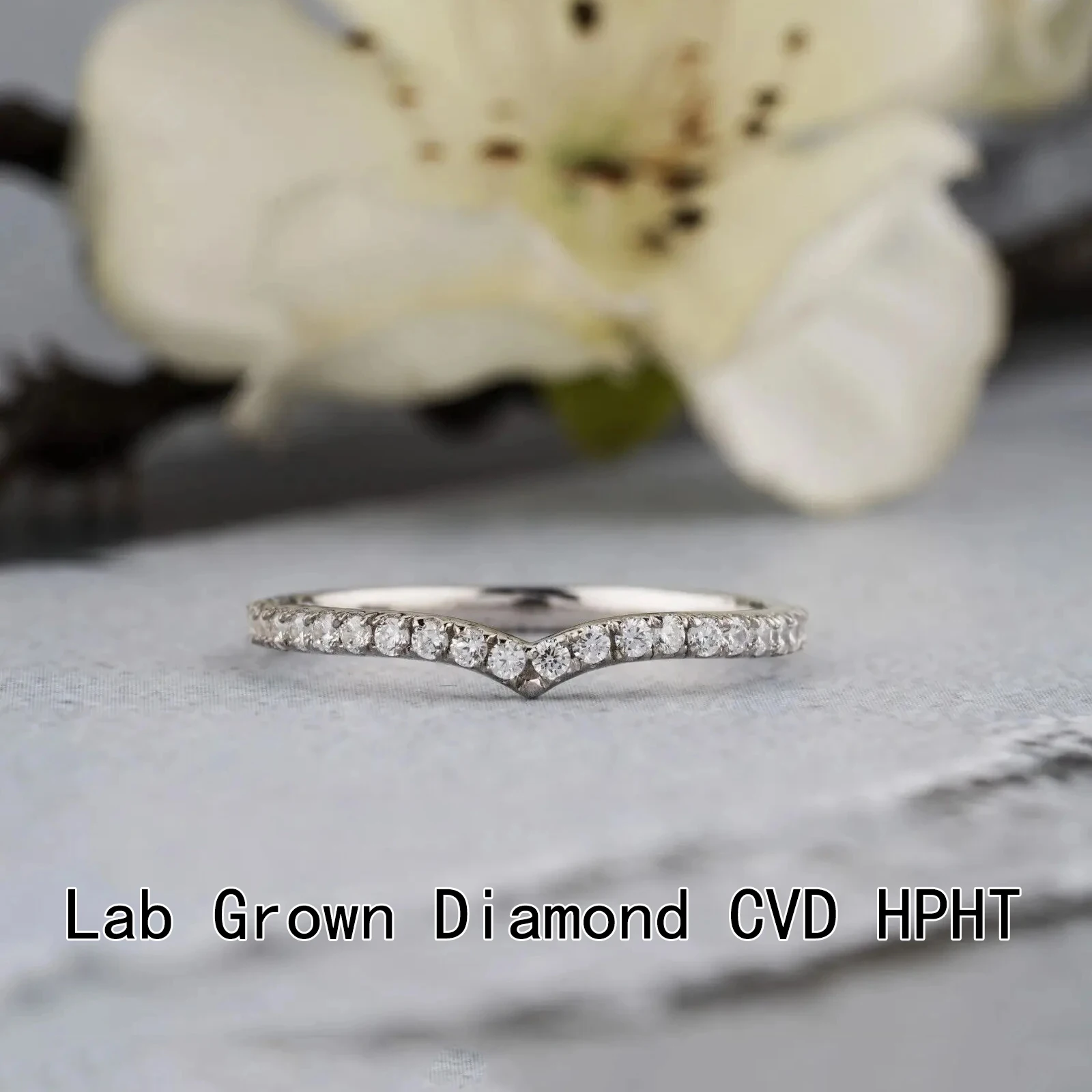 Round-Cut-V-Shape-Curved-CVD-HPHT-Lab-Grown-Diamond-DEF-VS-VVS-Eternity ...