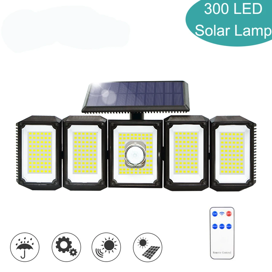 Solar-Lights-Outdoor-300-LED-Solar-Outdoor-Lamp-Waterproof-Integrated ...