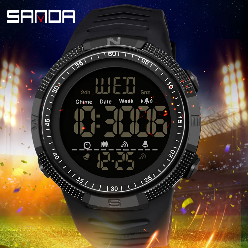 SANDA Brand Military Sport Watch Mens Clock Fashion Digital Wristwatch ...
