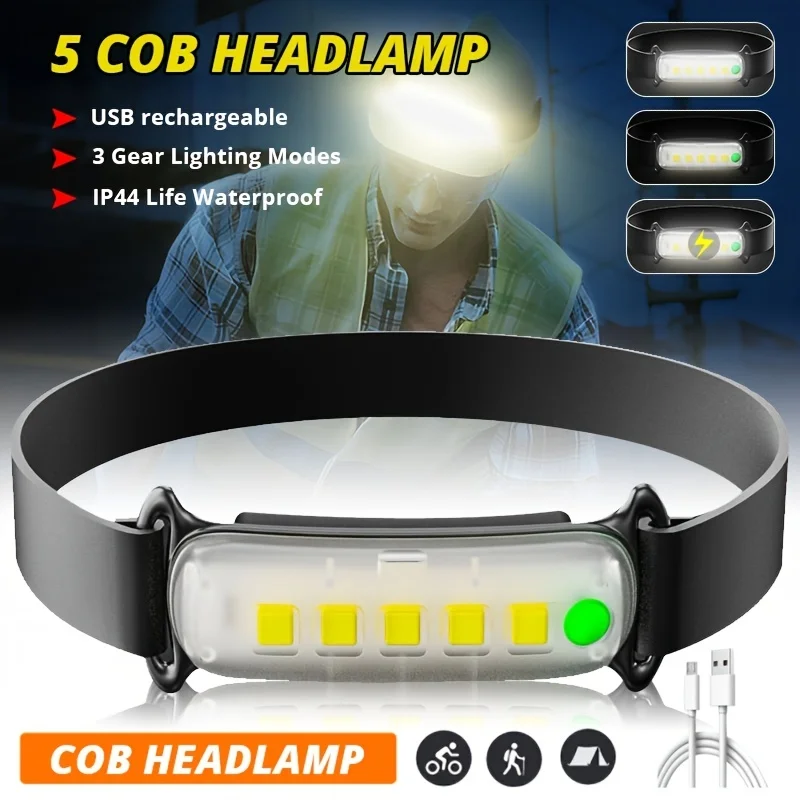 Super-Bright-COB-LED-Headlamp-Super-Bright-Lightweight-Headlight ...