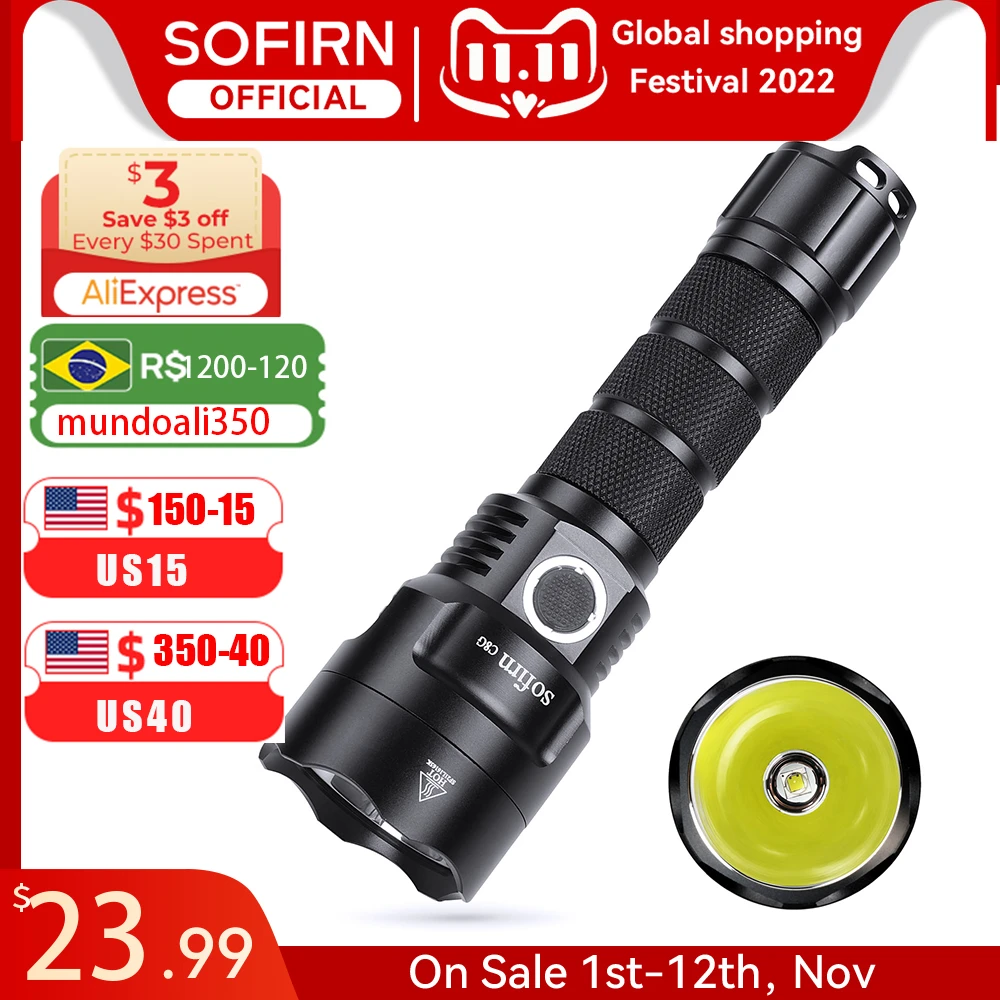 Sofirn C8g Powerful 21700 Led Flashlight Sst40 2000lm 18650 Torch With ...