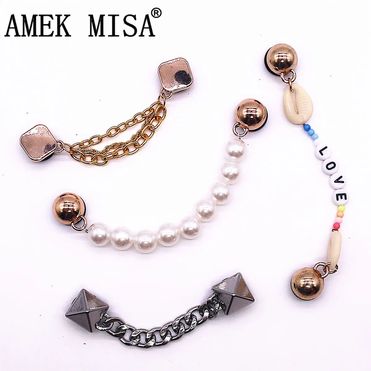 1-Pcs-Original-Metal-Shoe-Charms-Deluxe-Gold-Silvery-Pearl-Chains ...