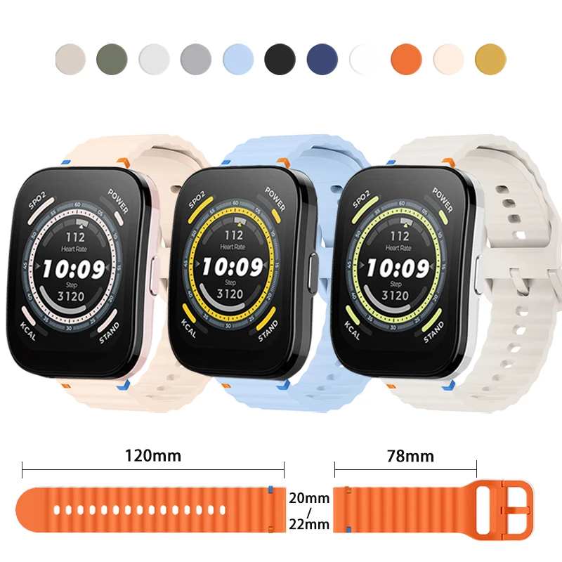 22mm-Band-for-Amazfit-Balance-GTR4-Active-Bip-Soft-Women-Men-20mm-Strap ...