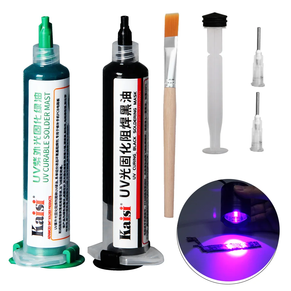 Kaisi 10cc Green/Black UV Curing Solder Mask Ink For BGA PCB ...